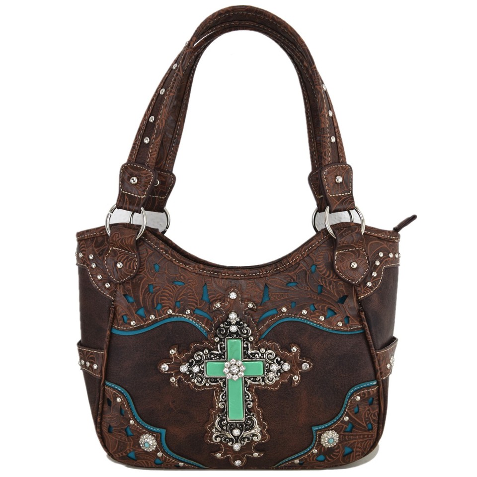 Western Cross Country Handbag Tooled Leather Purse Women Shoulder Bag ...