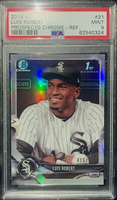 🔥⚾️ Luis Robert Rookie Card 2018 1st Bowman Chrome Refractor /499 PSA 9 ...