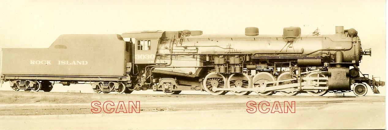 25D953 SMALL RP 1930s? ROCK ISLAND RAILROAD 2-10-2 LOCO #3030 | eBay