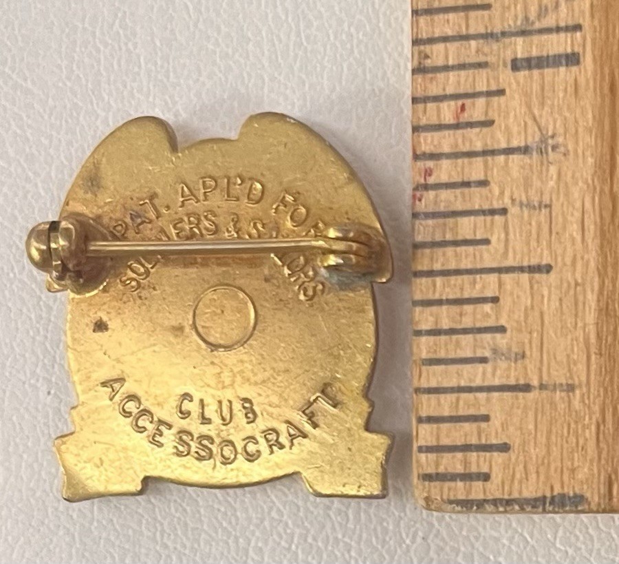 RARE VINTAGE WWII ERA NATIONAL UNITY FOR SOLDIERS & SAILORS SCREW BACK ...