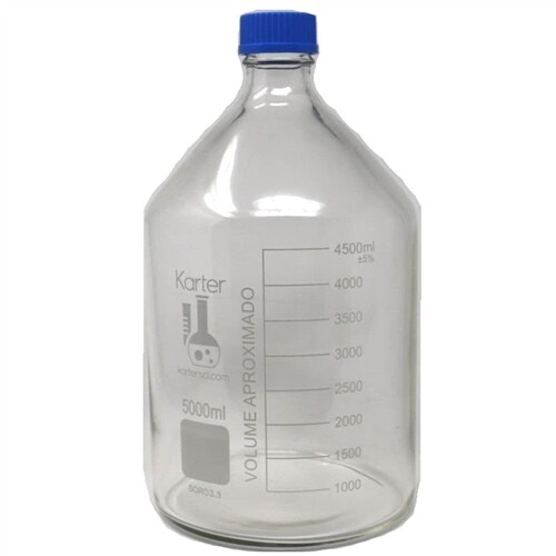 10L Glass Media Bottle, Round, GL45 Screw Cap, Karter Scientific 219K5 ...