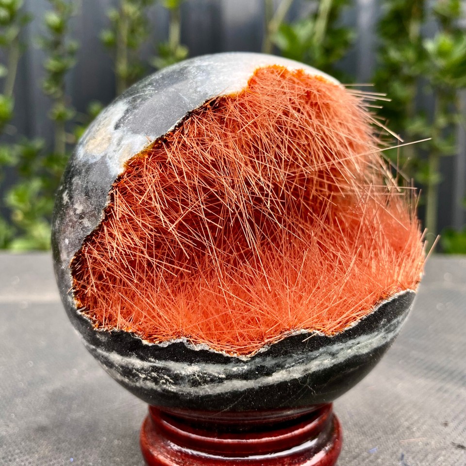 5.4LB Rare iron ore Phosphorus Magnesium Mine Open Smile crystal ball ...
