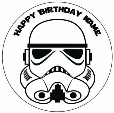 Stormtrooper Star Wars Theme Personalised Edible Cake Topper Set Icing ...