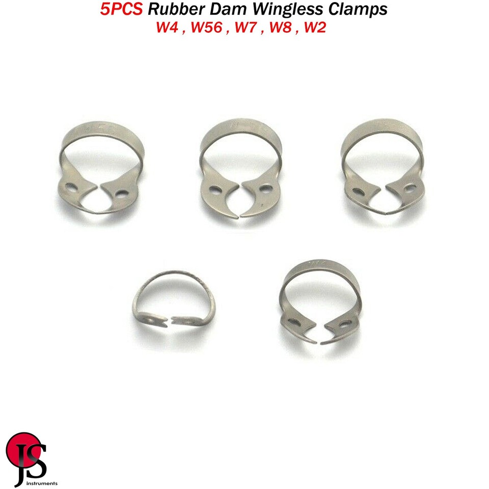 5PCS Wingless Clamps Endodontic Rubber Dam Instruments Upper Molar Endo ...