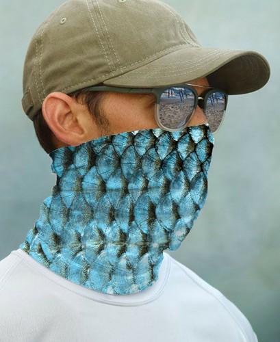 SUN GAITER Fish Scales UPF 50+ UV Protecter Fishing Sport Outdoor Face ...