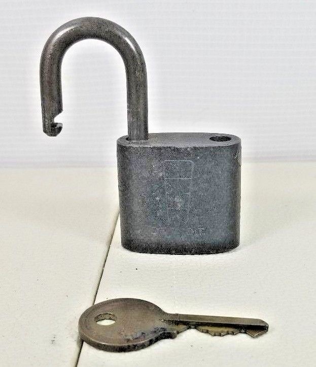 Vintage Antique Steel Hurd USN Lock DETROIT Brass Key USN US Navy 36 ...