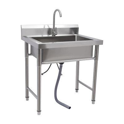 USED Kitchen Sink Stainless Steel Commercial 1 Compartment Utility Sink ...