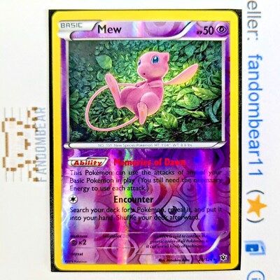 Mew REVERSE HOLO RARE card 29/124 XY Fates Collide 2016 Pokemon TCG ...