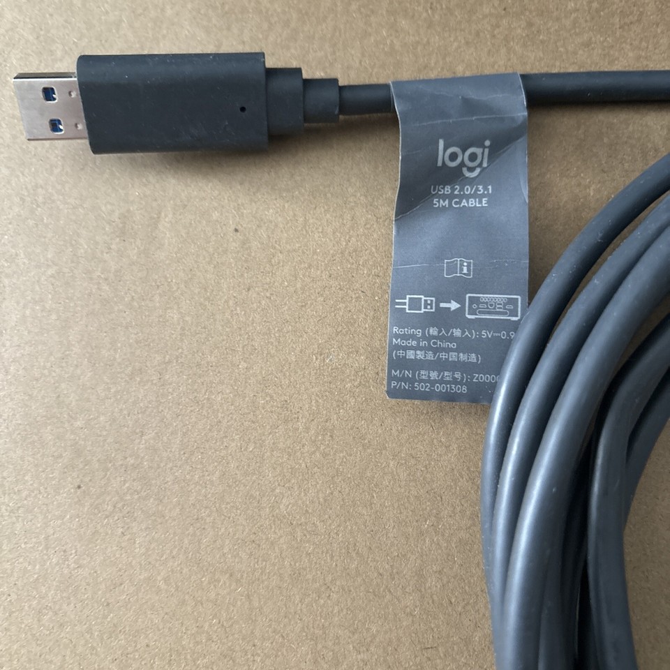Logitech Logi Z00007 502-0013308 USB 2.0/3.1 USB C-A 5m Cable | eBay