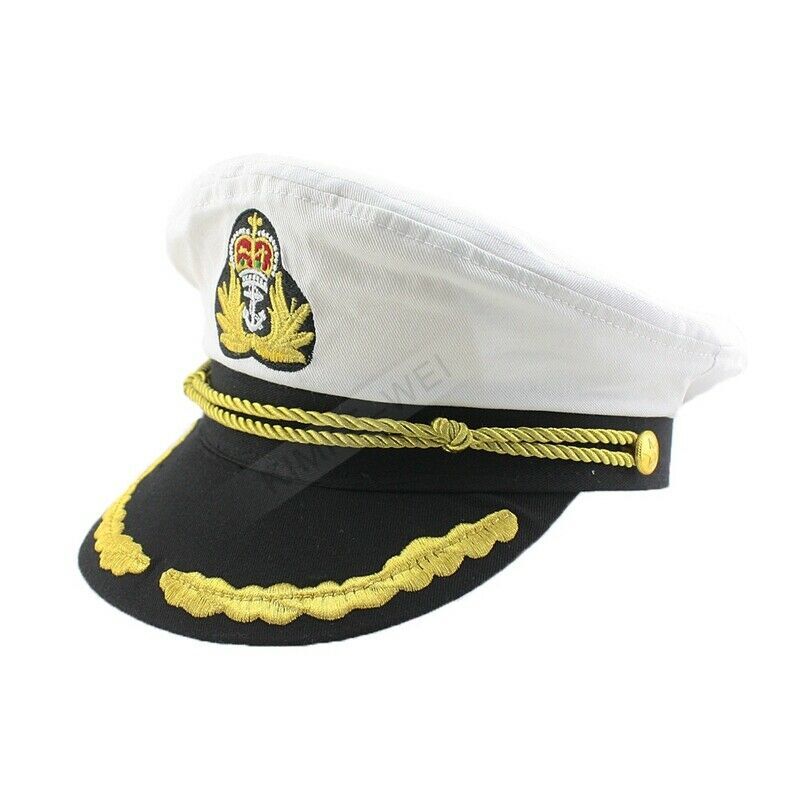 Yacht Captain Skipper Navy Sailor Boat Cap Hat Costume New | eBay UK