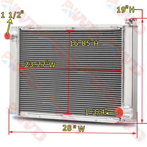 28" X 19" 2 Rows Aluminum Radiator for Chevy GM SBC BBC Universal | eBay