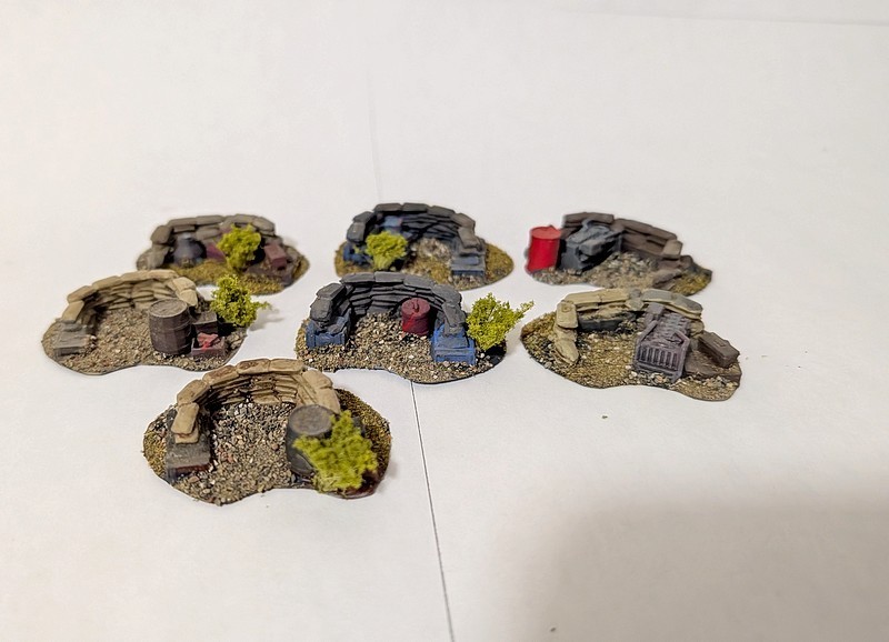 Custom Built 1/87 HO Scale Set Of 7 Sandbag Bunkers & Junk Diorama ...