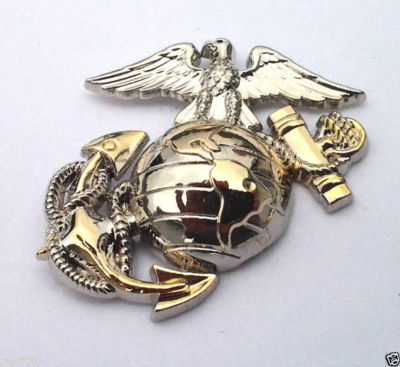 USMC EMBLEM Left Gold-Silver (1") US MARINES Military Collar / Hat Pin ...