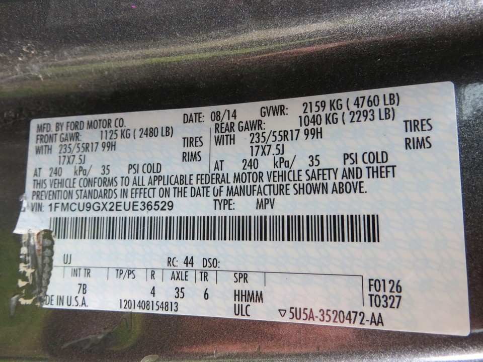 13-15 Ford Escape 13-16 C-Max OEM Rear Headrest Set (Charcoal Cloth) | eBay