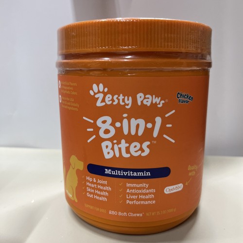 Zesty Paws Multivitamin 8-in-1 Bites Chicken Flavored Soft Chews 250 ...