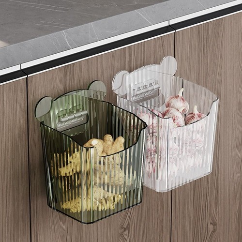Self Adhesive Ginger Storage Box Acrylic Wall Hanging Basket Kitchen | eBay