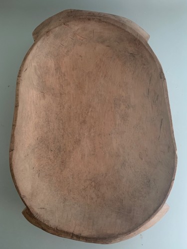 Huge Oval Antique 19th Cen. Primitive Wooden Dough Bowl 32" x 22" | eBay