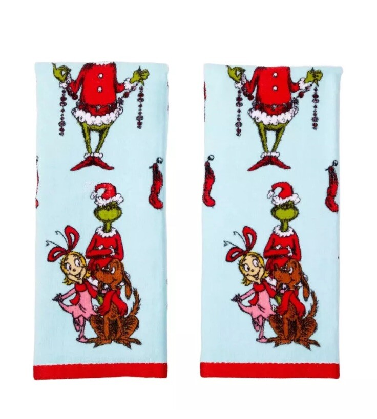 Dr. Seuss The Grinch Christmas Hand Towels 2 Pack 15" x 25" | eBay