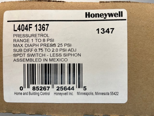 Honeywell L404f 1367 Pressure Control 1-8psi. Ships Priority for sale ...