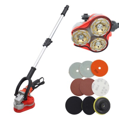 Portable Wall Floor sander 3 Diamond Discs, Polishing Pads, 6 Speed ...