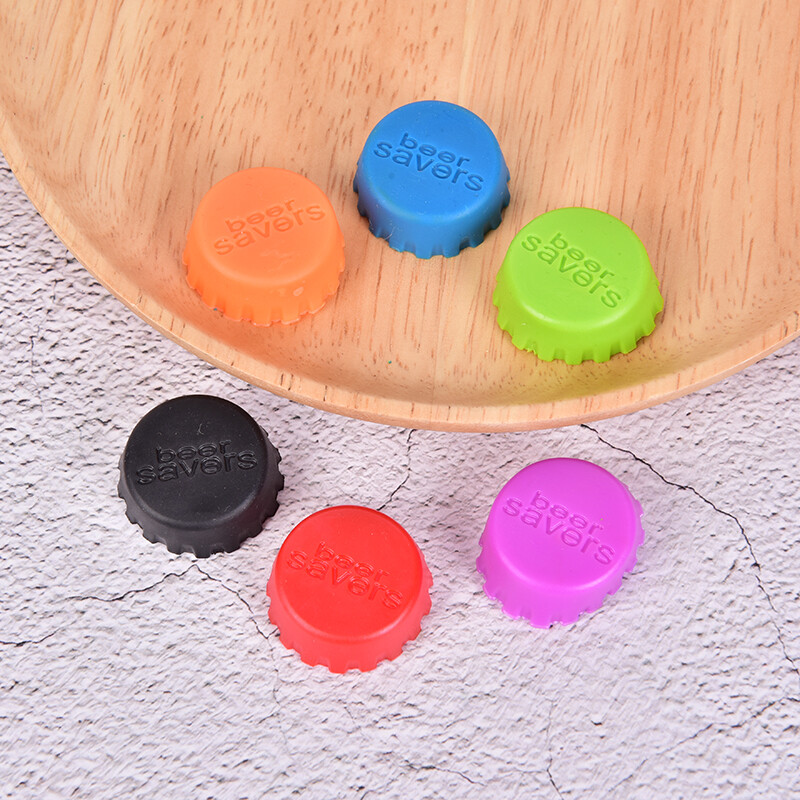 6x Reusable Silicone Bottle Caps Beer Cover Soda Cola Lid Wine Saver ...