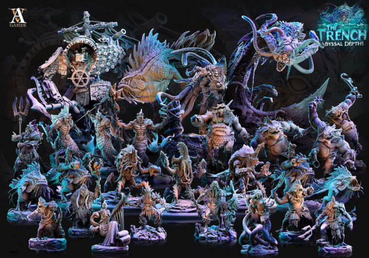 3D Printed Archvillain Games Morlock Predator The Trench Abyssal Depths ...