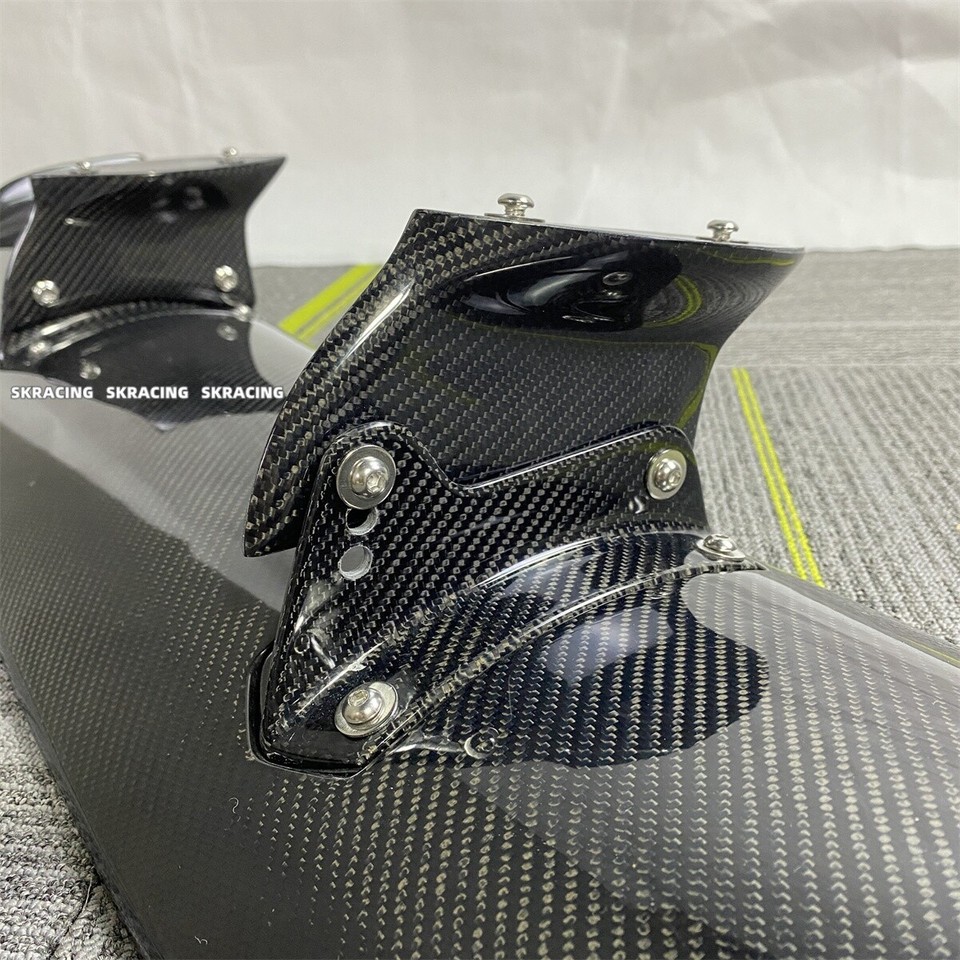Universal Rear Trunk Spoiler Adjustable Brackets Carbon Fiber New ...