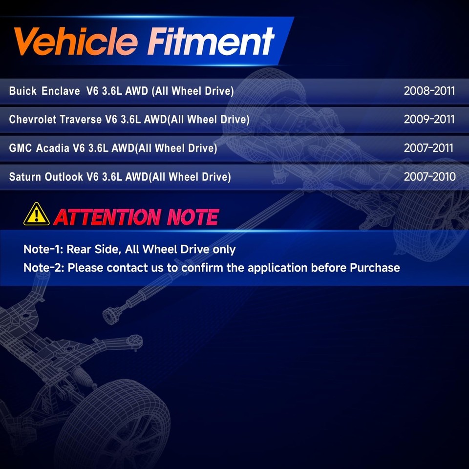 Rear Drive Shaft Prop DriveShaft Assembly Fit for 2009-2011 Chevrolet ...