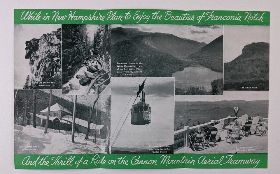 1950s Franconia Notch New Hampshire Cannon Mtn Aerial Tramway Vintage ...