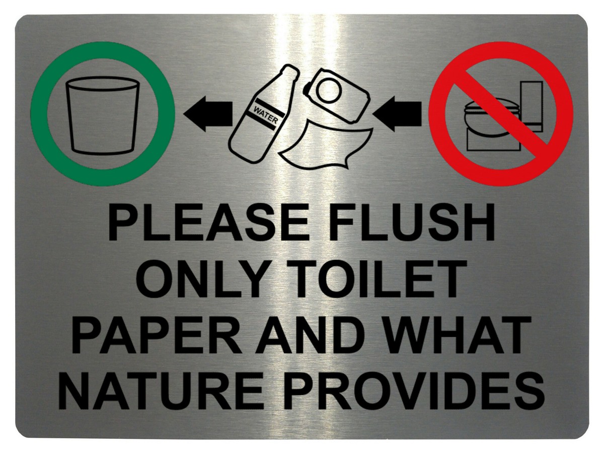 Flush Toilet Paper Only Sign