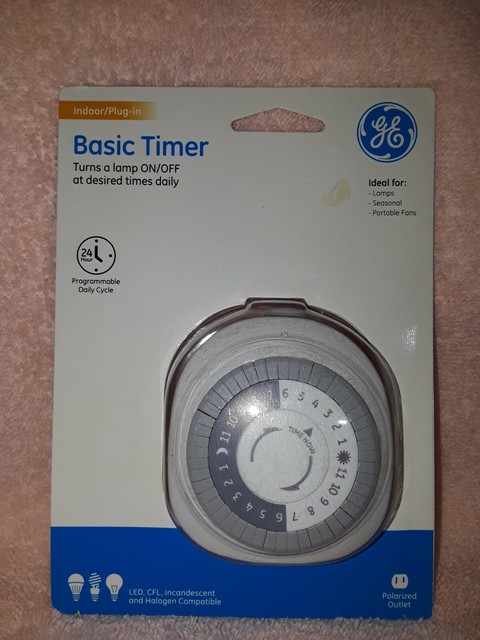 GE 15152 24-hour Plug-in Programmable Mechanical Timer Polarized Outlet ...