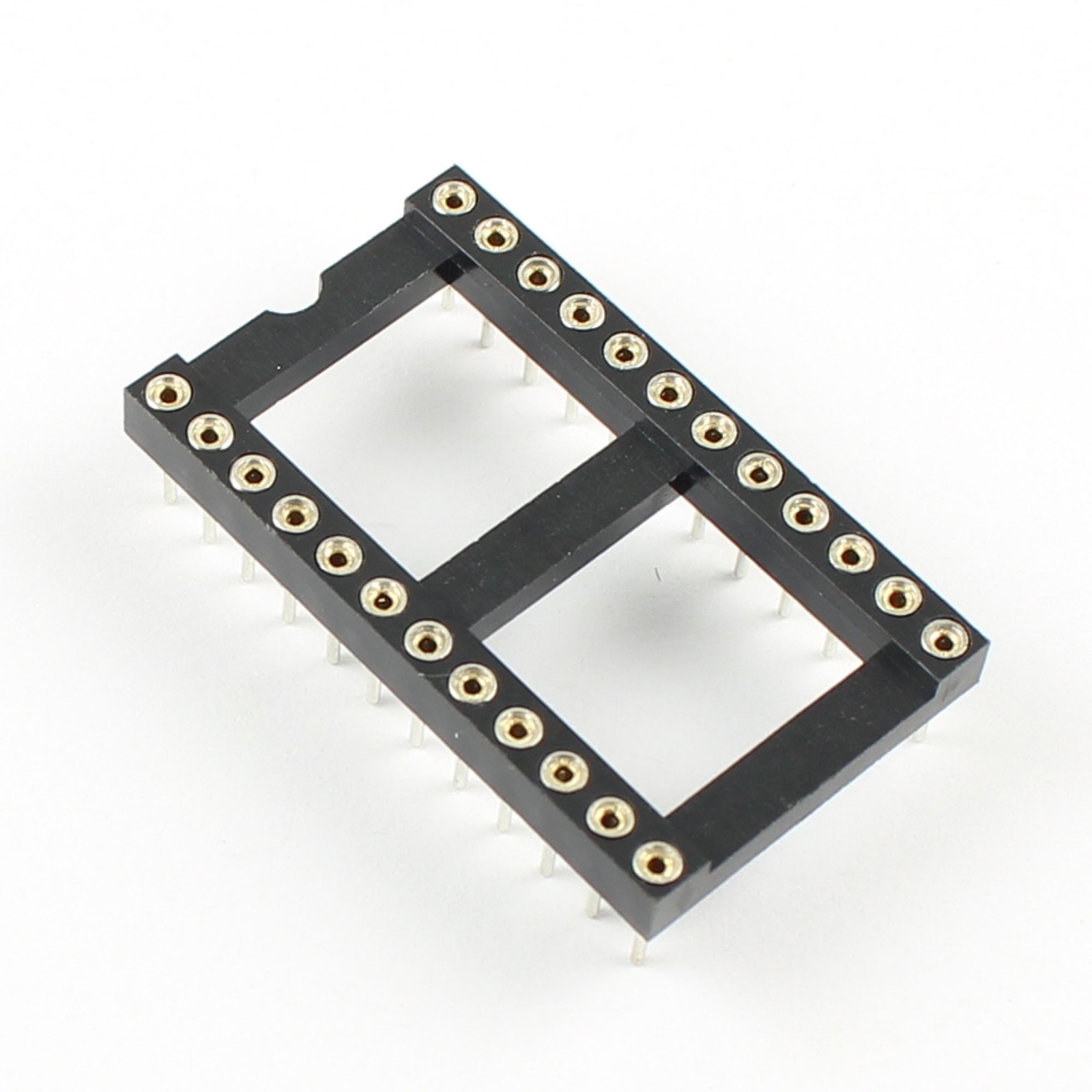 10Pcs 2.54mm Pitch 24 Pin DIP Round Pin Solder IC Socket Adaptor Wide ...