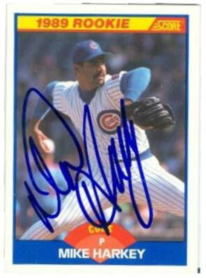 Mike Harkey autographed baseball card (Chicago Cubs) 1989 Score #624 ...
