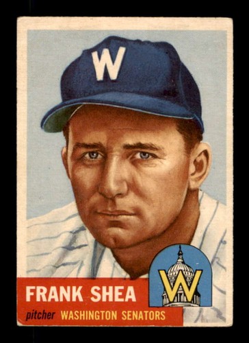 1953 Topps #164 Frank Shea VG/VGEX Senators DP 553276 | eBay