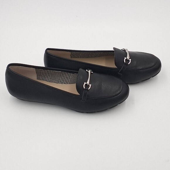 Rialto Loafers Shoes Womens 8.5W Guiding Slip-on Flats Black Wide Width ...