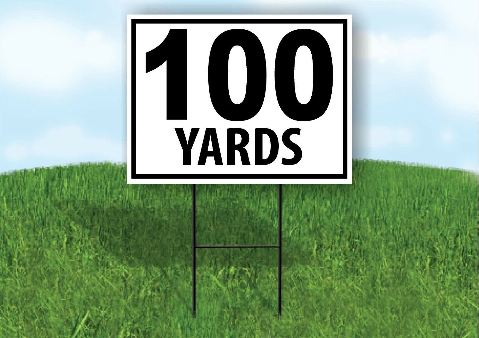 100 YARDS DISTANCE MARKER TARGET RUNNING Plastic Yard Sign ROAD SIGN ...