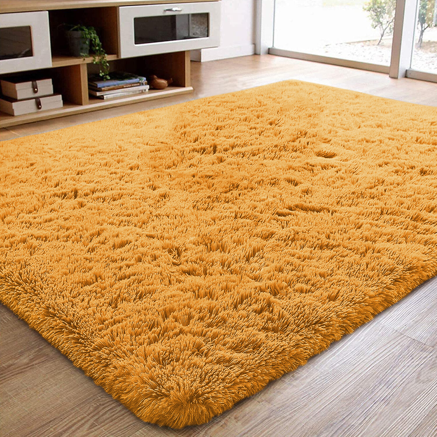 Fluffy Rugs Large Shaggy Rug Bedroom Living Room Anti-Slip Soft Carpet ...