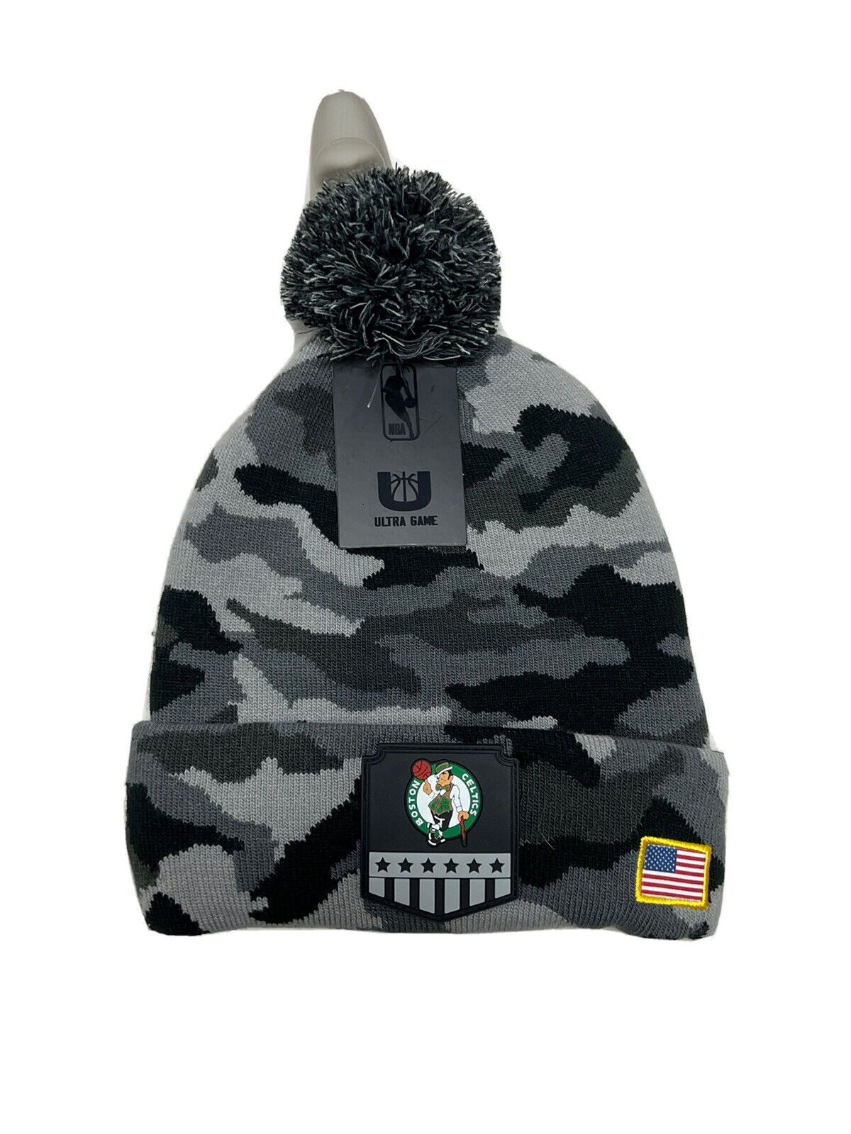 NBA Boston Celtics Camo Camouflage POM Beanie Knit Stocking Hat USA ...