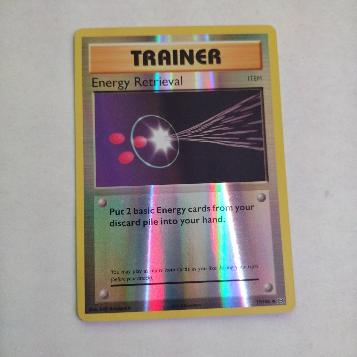 Pokemon 2016 XY Evolutions Trainer Energy Retrieval #77/108 Reverse ...