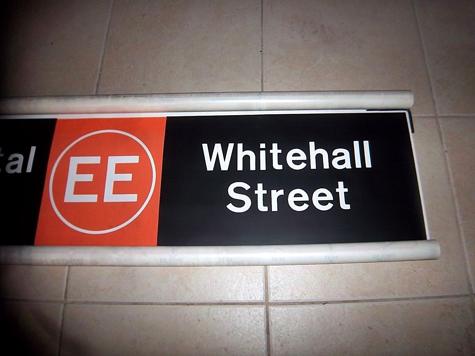 NY NYC SUBWAY ROLL SIGN R42 EE LINE CONTINENTAL AVE. WHITEHALL STREET ...