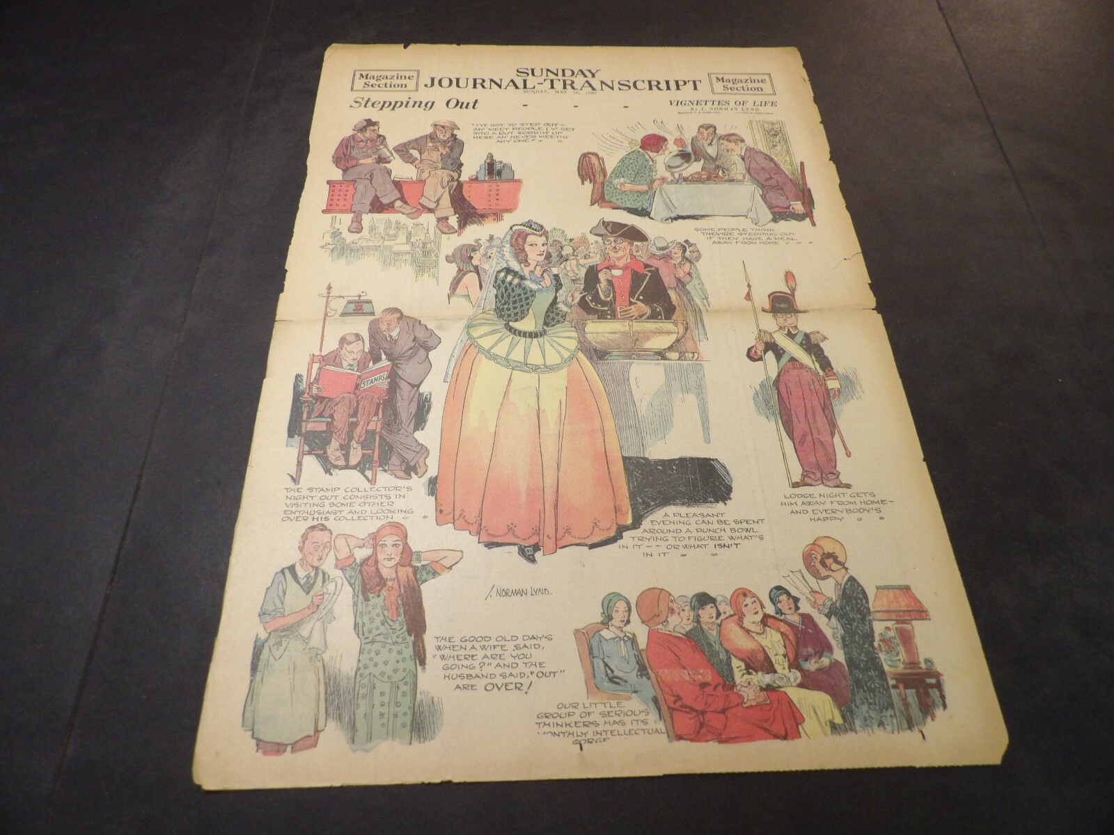 Vignettes of Life by Norman Lynd - May 18, 1930 - Sunday - Full-Size | eBay