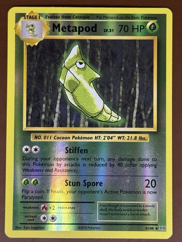 Metapod 4/108 Reverse Holo XY Evolutions Pokemon Card NM | eBay