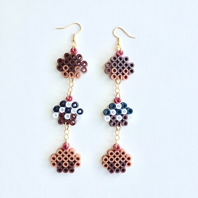 Mini Cupcake Perler Bead Earrings Jewelry - Chocolate Trio - New ...