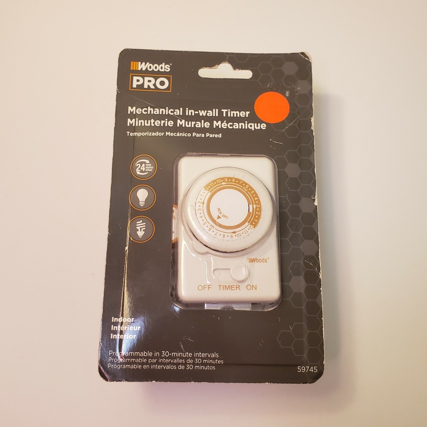 WOODS PRO 24-Hour Mechanical In-Wall Timer Indoor CFD/LED Ready | eBay