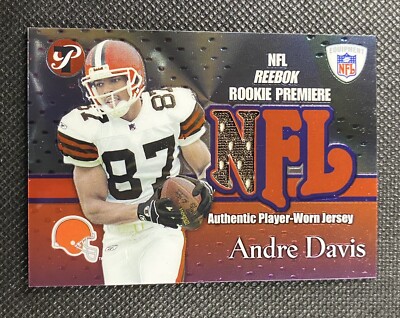 2002 Topps Pristine NFL Reebok Rookie Premiere Andre Davis Relic Patch ...