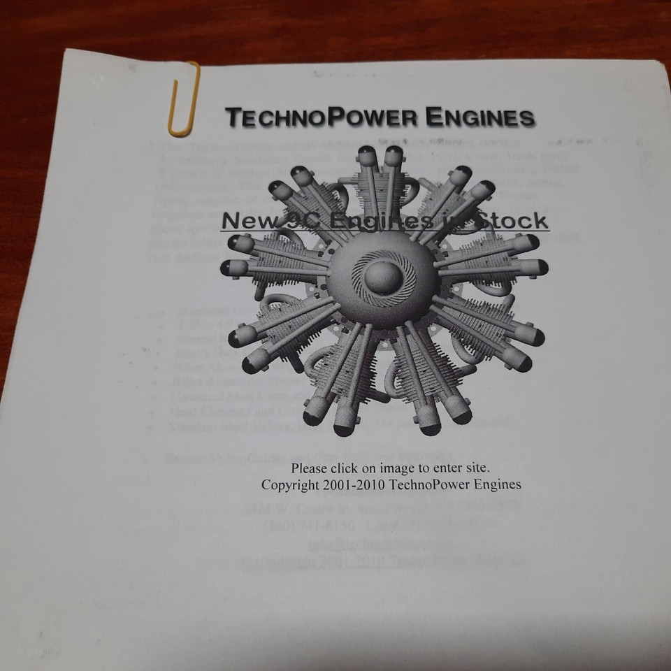 TECHNO POWER II RADIAL 7 CYL MODEL AIRPLANE ENGINE | eBay