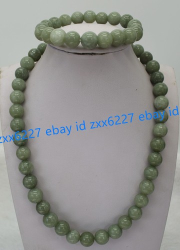 6-14mm Natural A Green Jade Jasper Round Gemstone Beads Necklace Bracelet Set | eBay