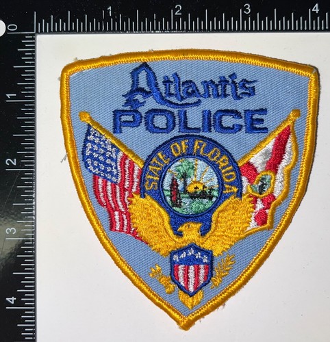 VINTAGE Atlantis Florida FL Police Dept Twill Patch | eBay