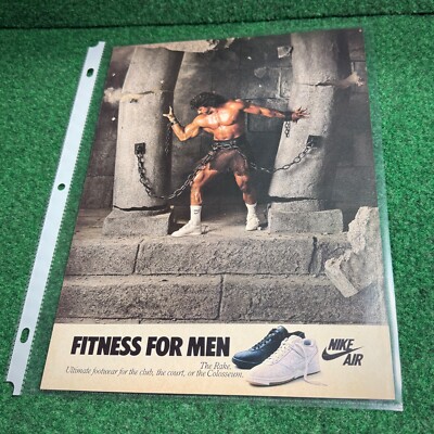 RARE 1986 Vintage NIKE Air Print Ad THE RAKE Men's Fitness Shoe | eBay