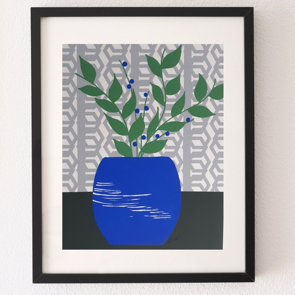 Plant Art Original Screenprint Minimalist Retro Mid Century Modern ...